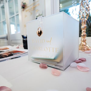 Personalized Name Card Box Wedding Acrylic Card Box With Lock - Etsy