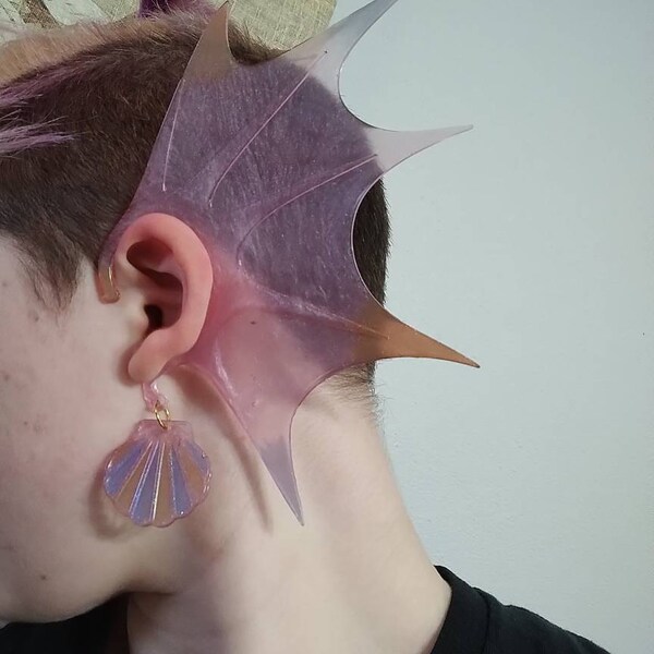 Sparkling Mermaid Shell Ear Cuff Wraps | Multicolored Resin Wing ...