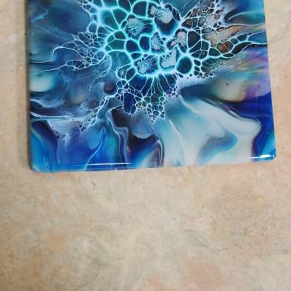 8 X 8 Ceramic Tile Trivet, Acrylic Painting, Home Decor, Kitchen Decor ...