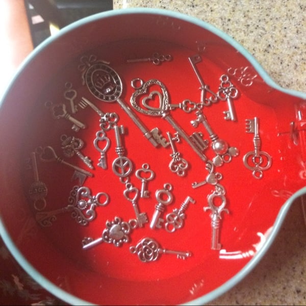 The Ultimate Key Charms Collection - 15 Different Antique Silver Tone ...