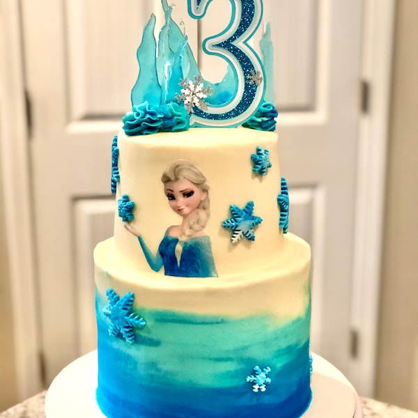 Frozen Number Age Cake Topper - Frozen Birthday Party- Winter Themed ...