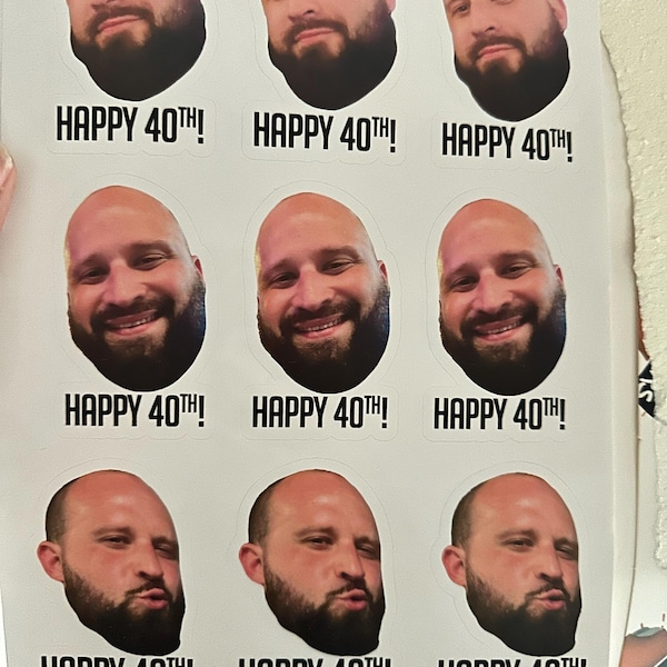Custom Face Stickers, Personalized Stickers, Custom Party Favors, 30th ...