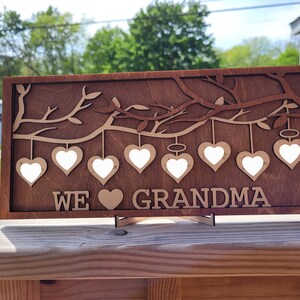 Family Tree Hanging Heart 3D Wall Hanging Decoration or Gift With Stand ...