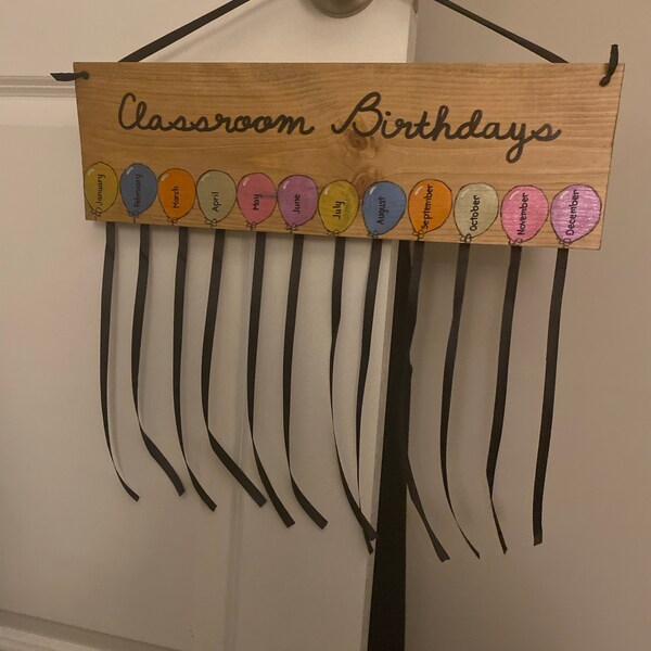 Birthday Calendar- Birthday Chart Balloons- Classroom Decor- Teacher ...