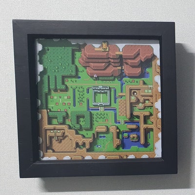 Nintendo Zelda A Link to the Past Shadow Box 3D Effect Wall Art Limited ...