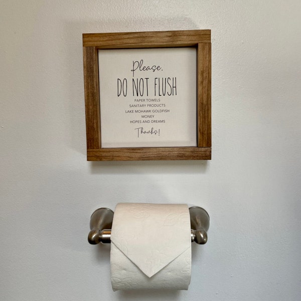 Please Do Not Flush...— Funny Bathroom Rules Canvas, Toilet Humor ...