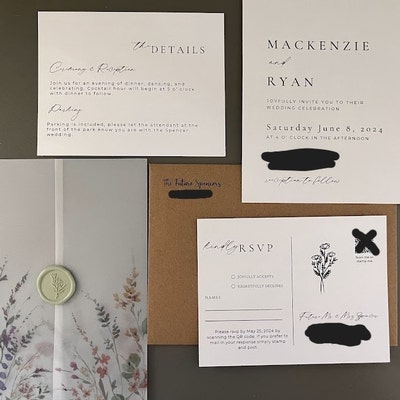 Intimate Wedding Invitation Template, Modern Intimate Ceremony Invite ...
