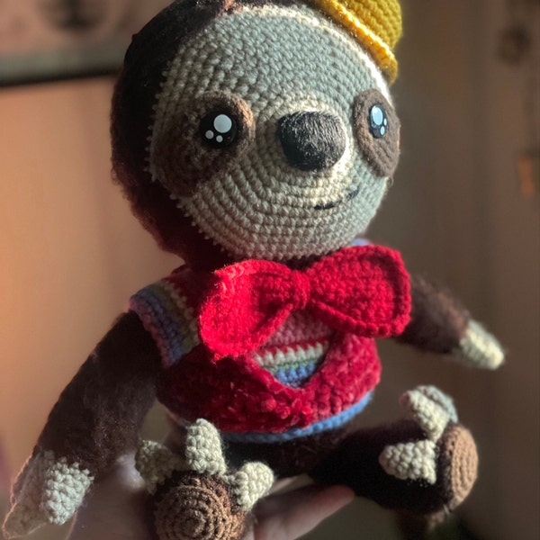 PATTERN Sam the Sloth. PDF Crochet Sloth Pattern, Cute Amigurumi Sloth ...