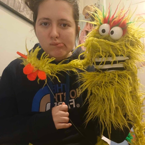 Green Shaggy Chin Pro Monster Hand Puppet - Etsy