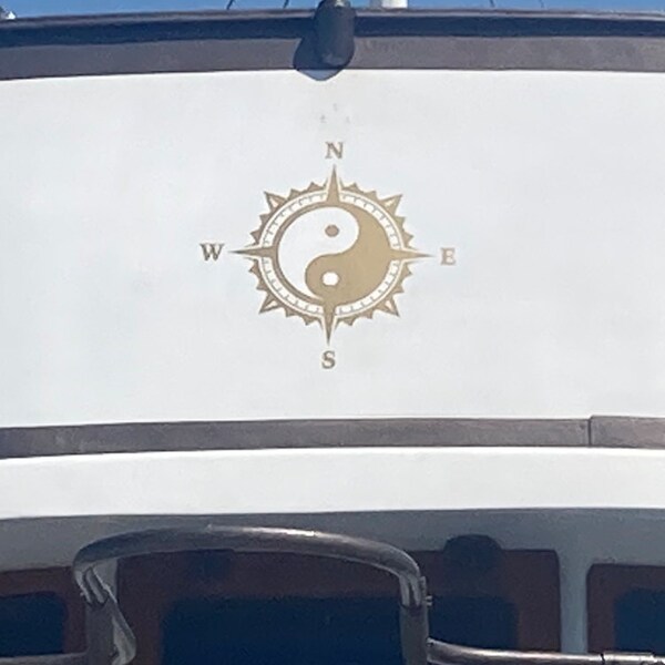 YIN YANG Compass Vinyl Decal Sticker, Compass Rose, Yin Yang Decal ...