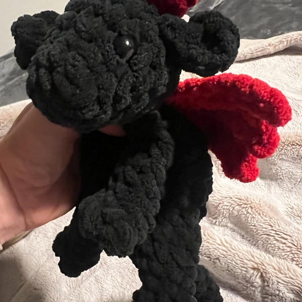 Baby Dragon Snuggler - Handcrafted Tiny Dragon Plushie - Small ...