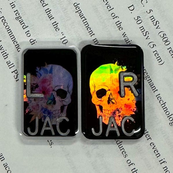 Holographic Floral Skull X-ray Marker Set - Skeleton Xray Markers With ...