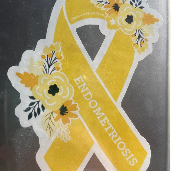 Endometriosis Sticker, Endo Awareness Stickers, Yellow Awareness Ribbon ...