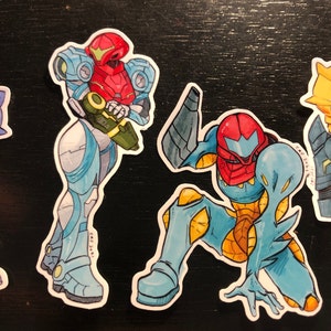 Metroid: Samus Sticker Set 2 Power Suit Metroid Suit Dark | Etsy