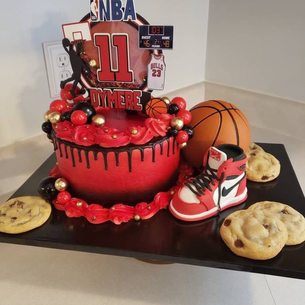 Basketball Shaker Cake Topper, Basketball Birthday Party, Sports Cake ...