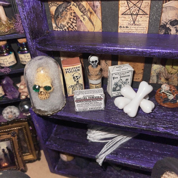 Halloween Altered Art Mixed Media Small Potion Bottles Apothecary Witch ...