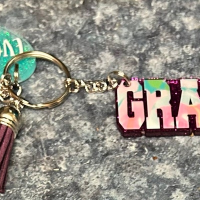 Customizable Show Goat 4H Glitter Keychain, Personalized Goat Keychain ...