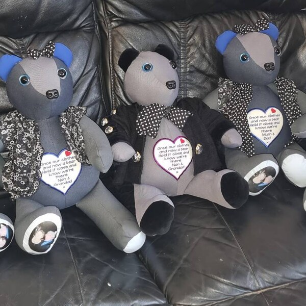 Personalised Heart Shaped Memory Patch Memory Bear Patch Memory Cushion ...