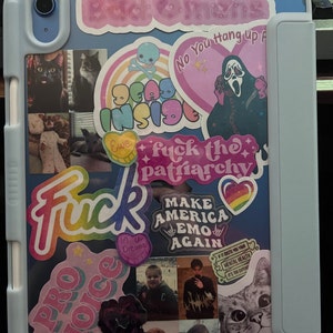 Unused Sticker Club Cute Pink and Purple Girly Sticker Laptop, Kindle ...