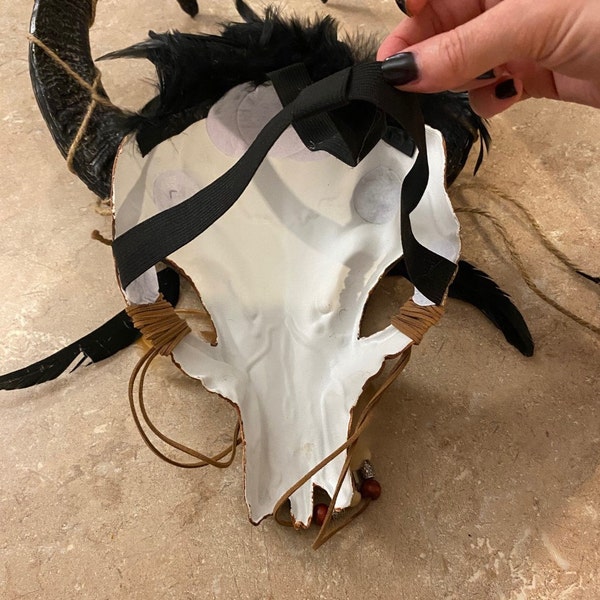 Pagan Ritual Skull Headdress, Samhain Witch Gaelic Festival Skull Crown ...