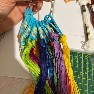 MIDI Floss Thread Drops With Label Tag Slot Cross Stitch, Embroidery ...