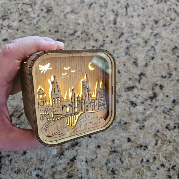 Music Box 3D Light Led Theme Music Wooden Engraved Handmade Custom ...