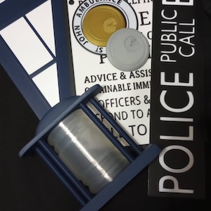 Police Box Windows 3d Printed Blue and White 7.25x9.5 - Etsy