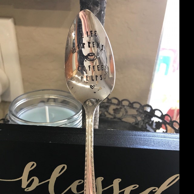 Stamped Silver Spoon Love Spoon Gift For Him Gift For Her | Etsy