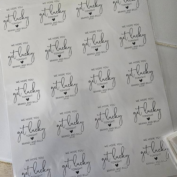 We Hope You Get Lucky Tonight, Personalized Scratch-off Wedding Favor ...