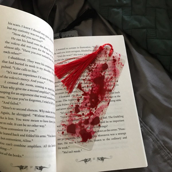 Laminated Bloody Acrylic Paint Bookmark - Customizable Red and Black ...