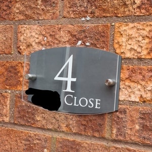 K Smart Sign modern house signs plaque door number street | Etsy