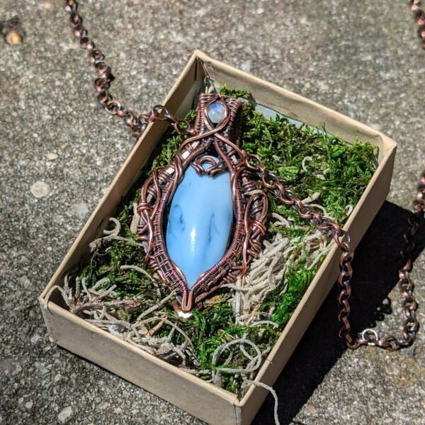 Blue Labradorite Skull Sterling Silver Wire Wrap With Opal - Wire ...