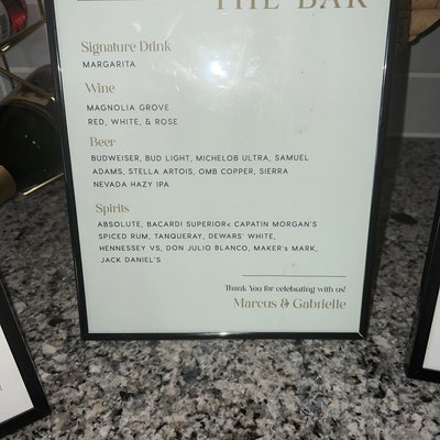 Bar Menu Sign, Gold Bar Menu, Gold Menu Sign, Drinks Menu Template ...