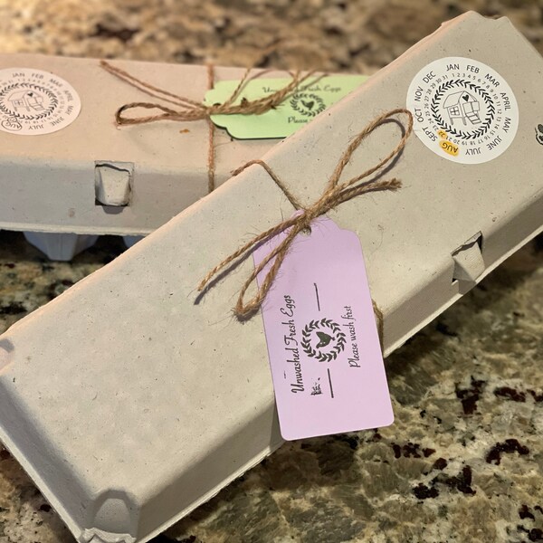 Cute Chicken Coop Date Stickers - Egg Carton Label - Farm Fresh ...