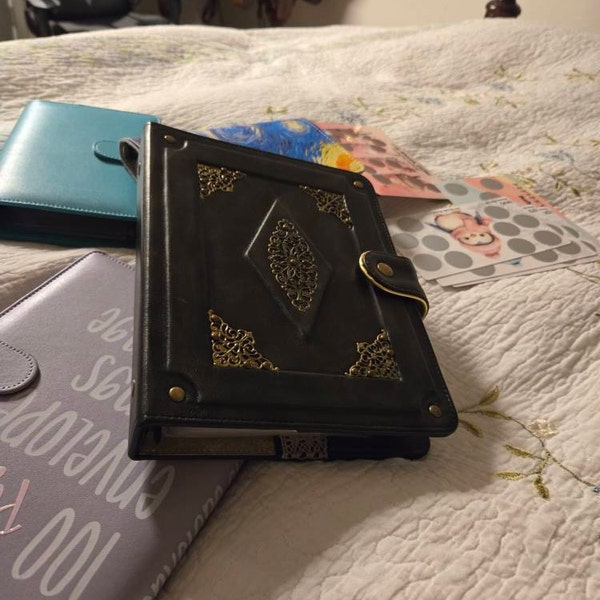 A4 Grimoire Journal Cover / Genuine Leather Folder A4 / Moon Magic ...