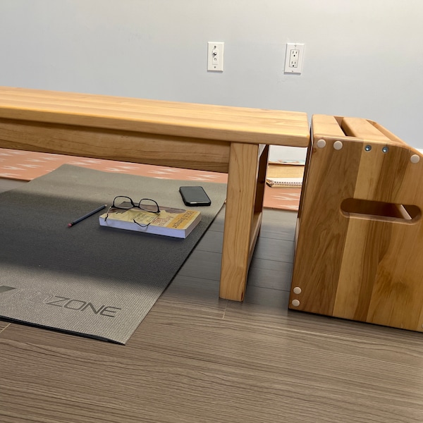 Iyengar Yoga Back Bending Bench. Wooden Yoga Bench. Viparita Dandasana ...