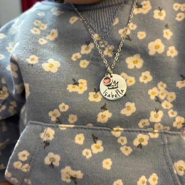 Child Necklace, Personalized Necklace, Birthstone Jewelry, Daughter ...