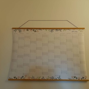 Perpetual Birthday Calendar, Wall Planner Botanical Leaves Green ...