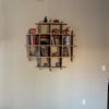 Modular Paintable Wooden Wall Shelf, Sphere Bookcase, Hanging Geometric ...