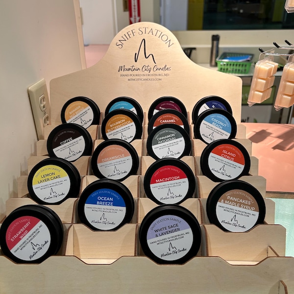 2 Oz Tin Display - Customizable Wooden Lip Balm Stand, Salve Display ...