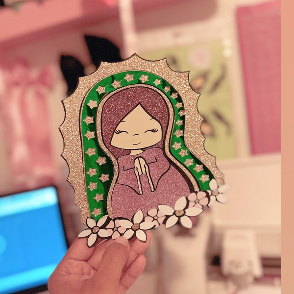 Virgin Mary Cute Cartoon Style Layered SVG File Download - Etsy