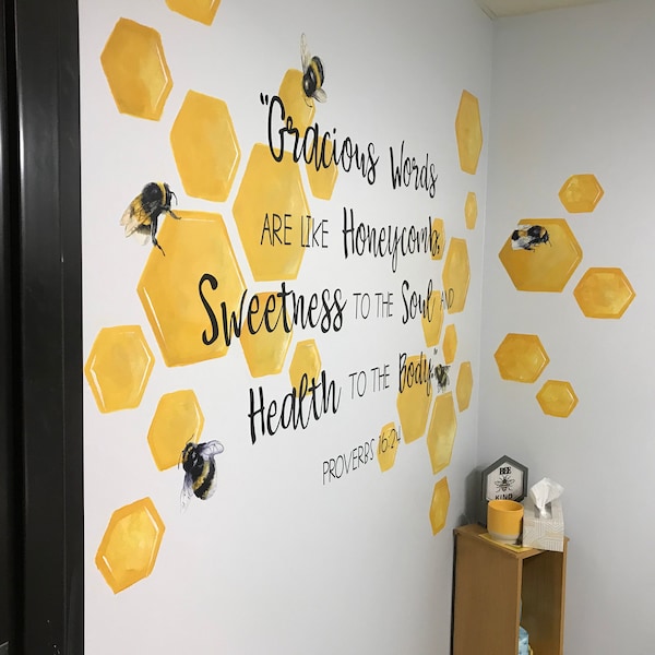 Bee Wall Decals Kitchen Decoration Bumble Bee Stickers Bathroom Decor ...