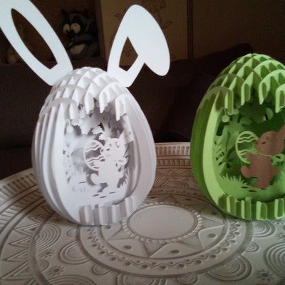 Bunny Easter Egg Lantern SVG, PDF, Studio Template for DIY Easter Egg ...