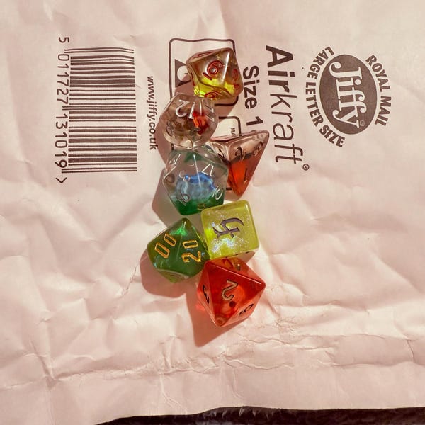 Polymorph Mystery Dice Set 7pcs D&D Pathfinder Call of Cthulhu Tabletop ...