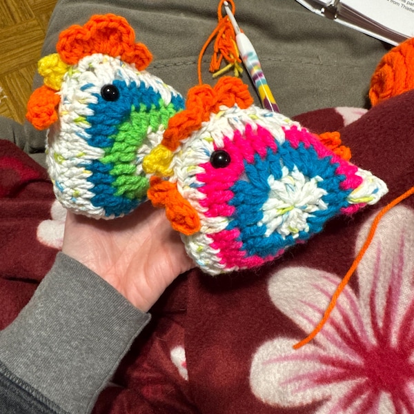 Crochet Pattern: Granny Square Chicken - Rustic Hen Crochet Decor ...