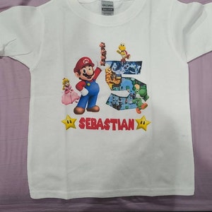 Super Mario Birthday Shirt for Boys , Super Mario Custom Shirt, Super ...