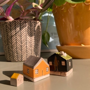 Norway House Forest Cabin Ceramic Little House Tree - Etsy