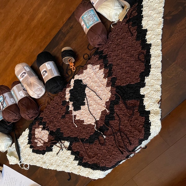 Realistic Deer Graph Crochet Pattern Tapestry or Tunisian Crochet, Sc ...