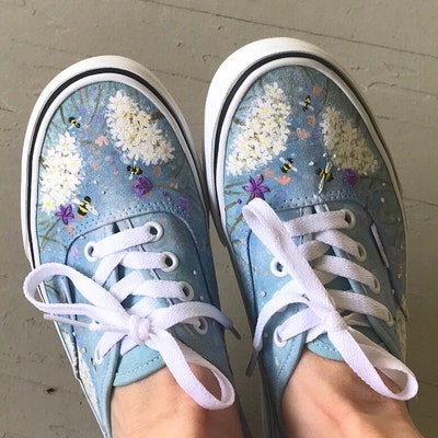 Custom Converse Trainers With Black Butterfly, Insect Hand Painted ...