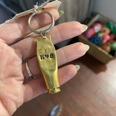 Bullet Keychain Hand Stamped Personalized Bullet Keychain Valentine's ...